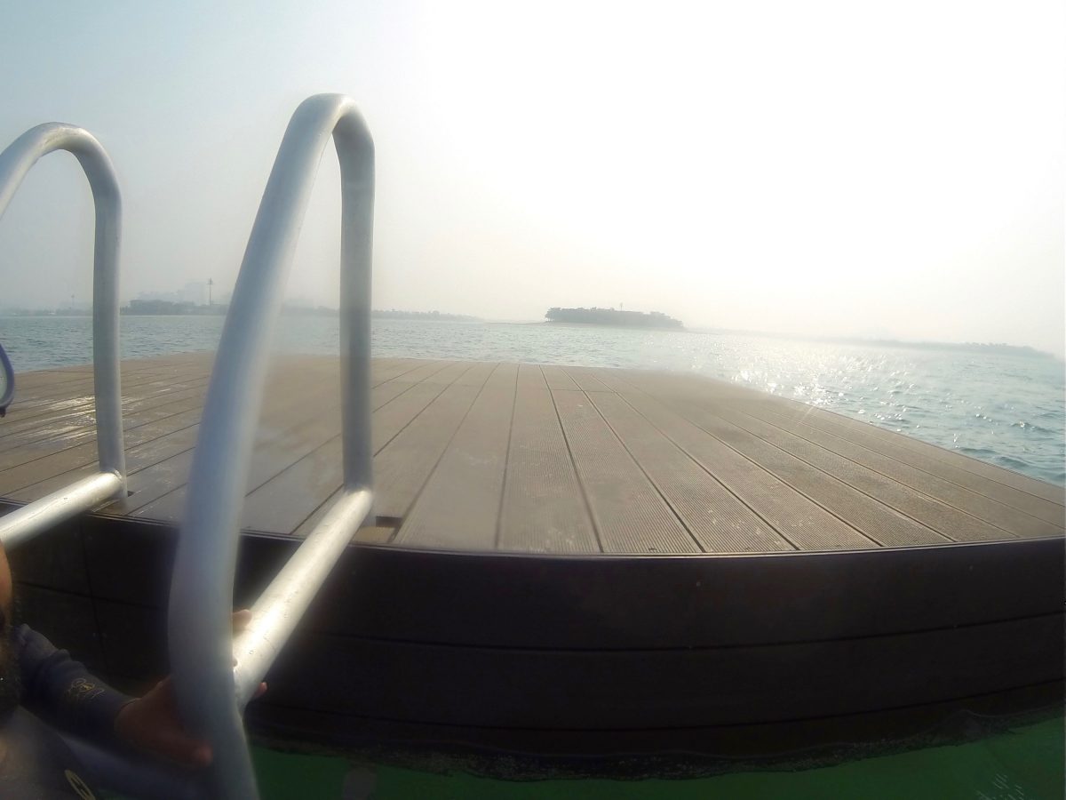 Floating swim & dive platform at Waldorf - Ecocoast